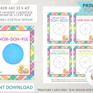 Easter Playdough Gift Tag Card, Printable Sensory Play Dough Easter ...