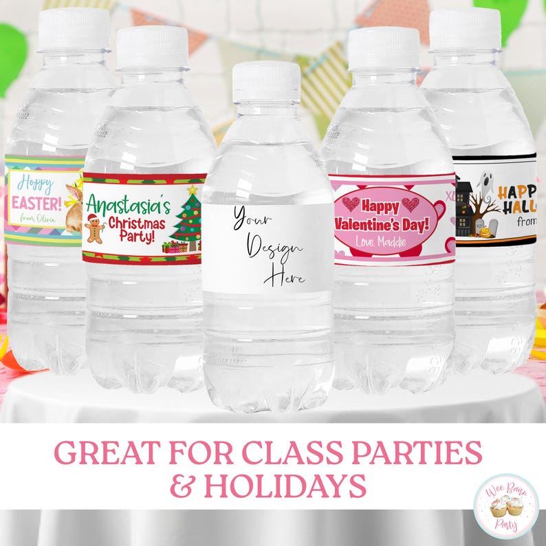 Custom Water Bottle Labels – Personalized Party Favor Labels, Kids ...