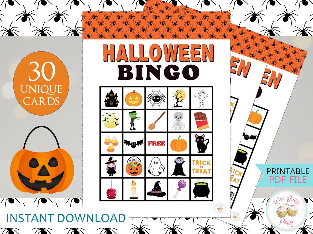 Printable Halloween Bingo Cards Kids Family Halloween Party Game ...