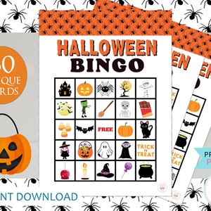 Printable Halloween Bingo Cards Kids Family Halloween Party Game ...
