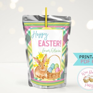 Easter Juice Pouch Labels, Easter Party Favors Drink Juice Labels ...