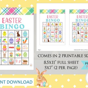 Easter Games Printable Bingo Cards, Easter Family Games Holiday Bingo ...