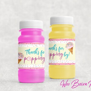 Sweet One Birthday Party Bubble Labels Donut Ice Cream | Etsy