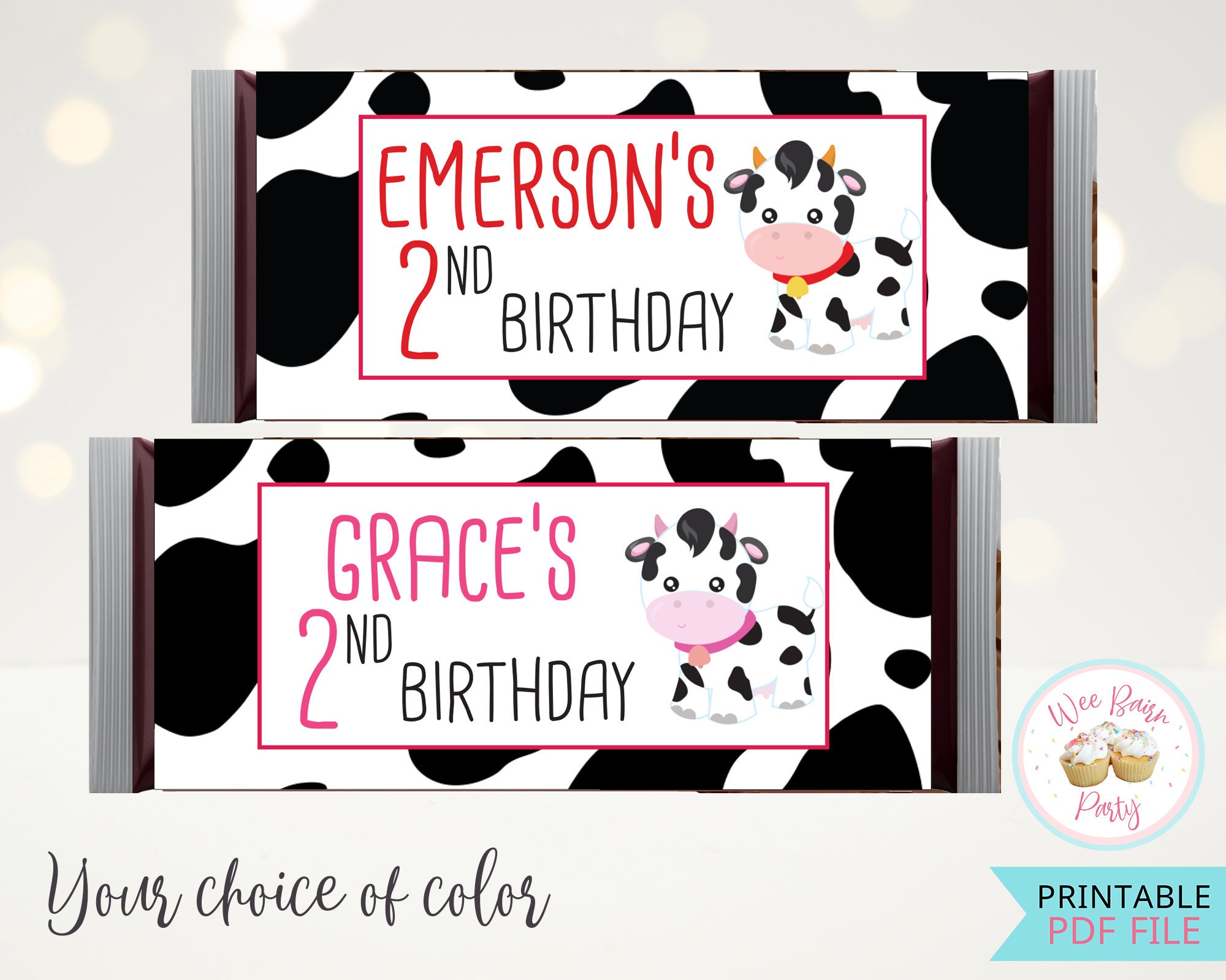 Cow Barnyard Birthday Candy Bar Wrappers Farm Animal Birthday - Etsy
