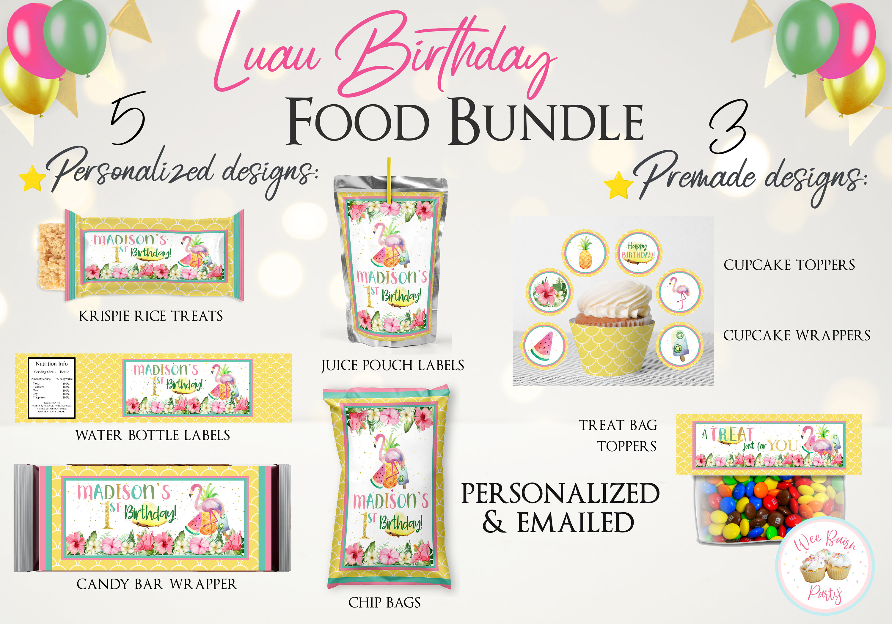 Hawaiian Luau Tropical Party Favors Bundle Aloha Birthday - Etsy