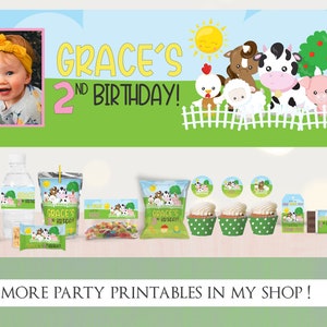 Farm Animal Birthday Water Bottle Labels, Farm Themed Birthday Party ...