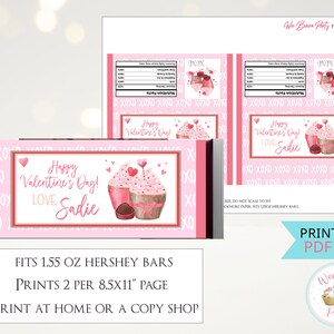 Classroom Valentines Party Candy Bar Wrappers, Class Valentines Favors ...