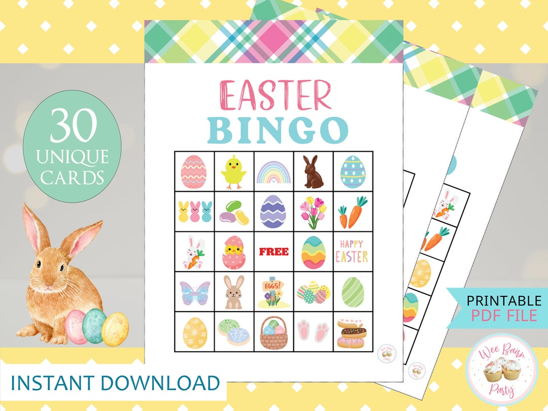 Easter Games Printable Bingo Cards, Easter Family Games Holiday Bingo ...