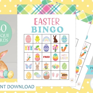Easter Games Printable Bingo Cards, Easter Family Games Holiday Bingo ...