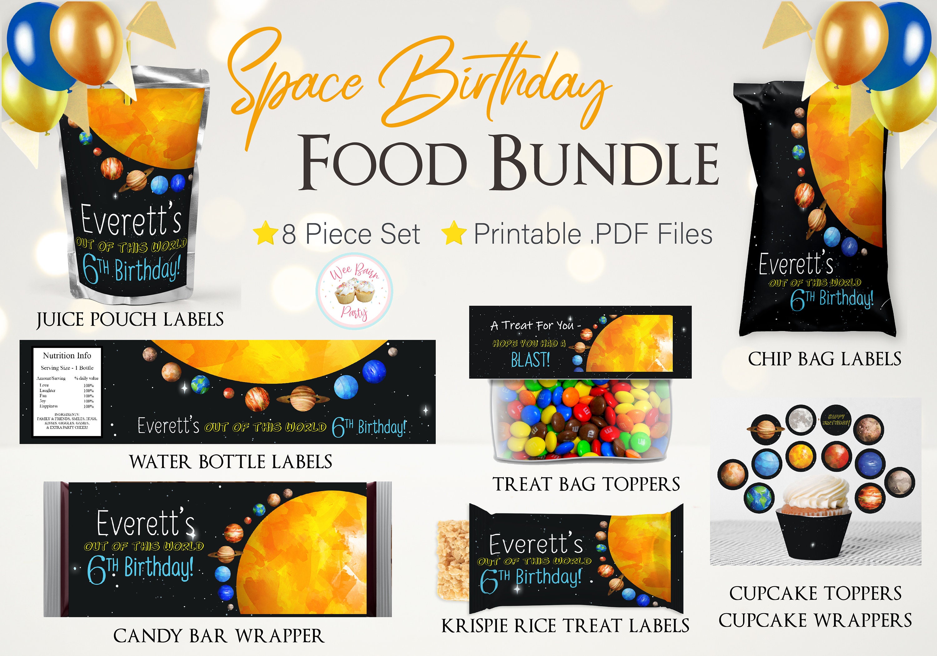 Space Birthday Decorations Party Favor Bundle Outer Space - Etsy
