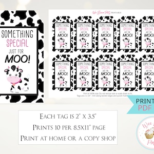 Cow Birthday Favor Tags Barnyard Birthday Farm Party Favors - Etsy