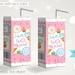 Two Sweet Birthday Juice Box Sticker Label Ice Cream Donut Birthday ...
