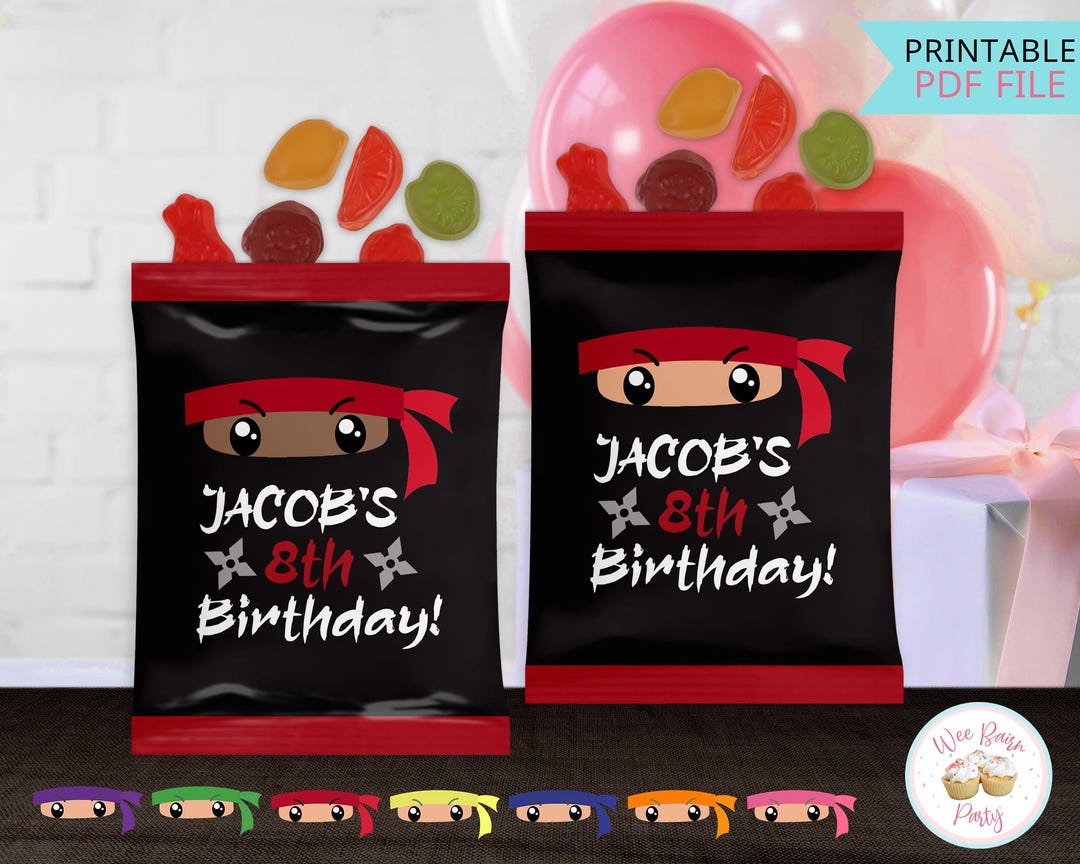 Ninja Party Fruit Snacks Birthday Decorations, Karate Party Favors ...