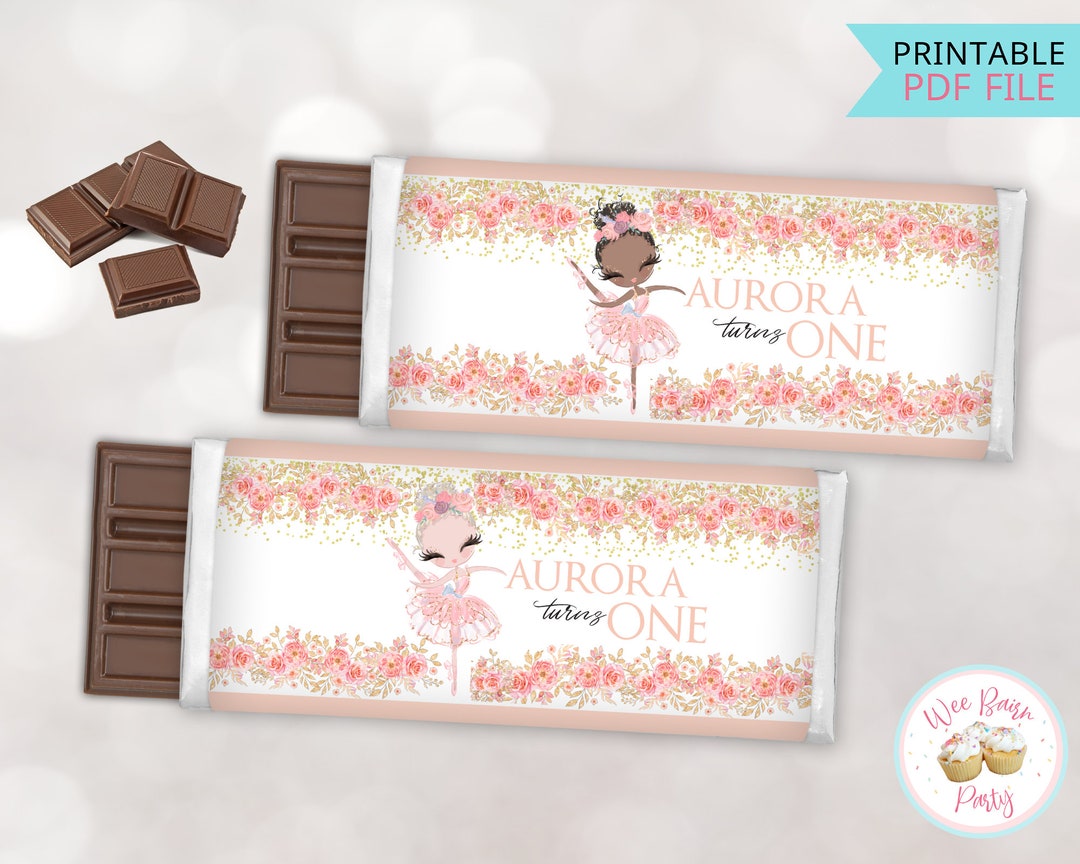 Ballerina Birthday Candy Bar Wrappers, Ballerina Party Chocolate Candy ...
