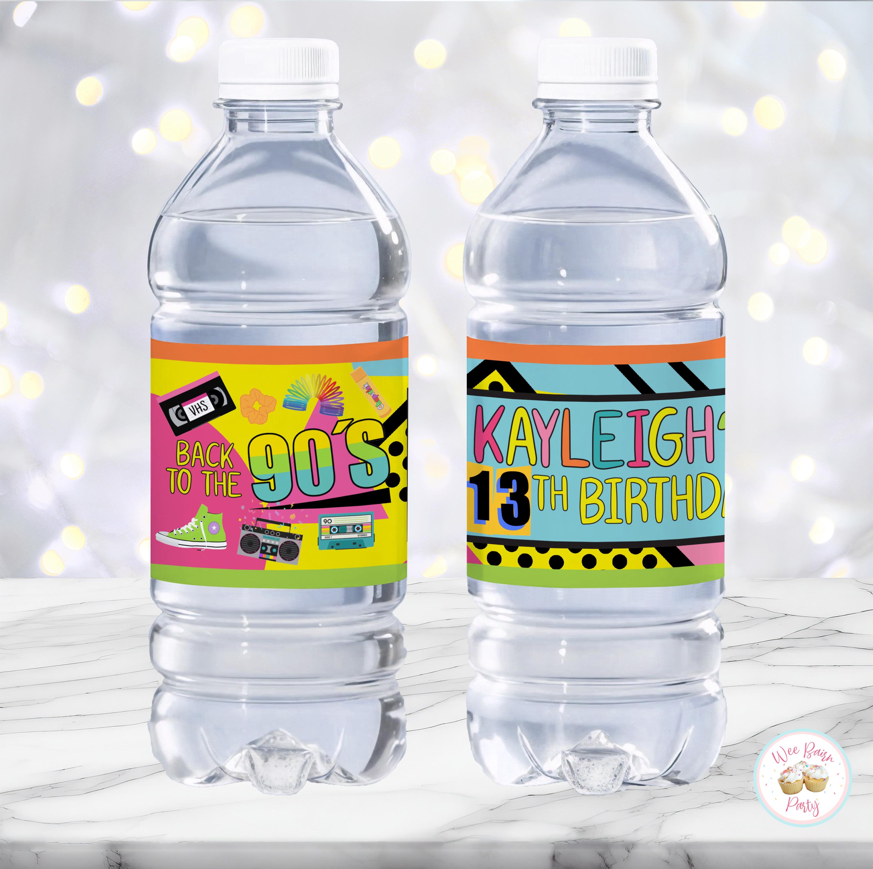 90s Birthday Party Water Bottle Labels, Back to the 90s Theme Party ...