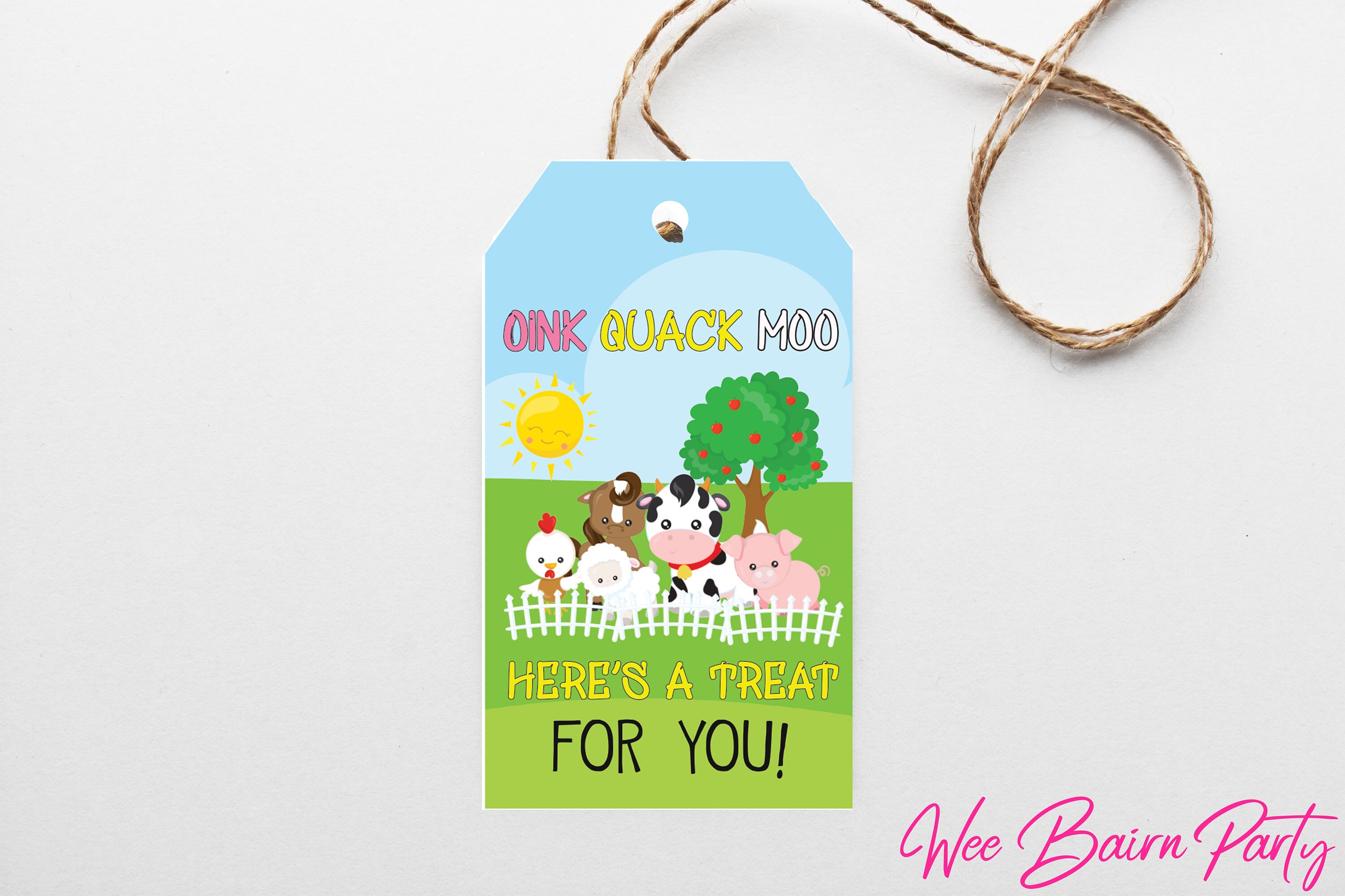 Farm Animal Birthday Favor Tags Farm Themed Birthday Mini | Etsy