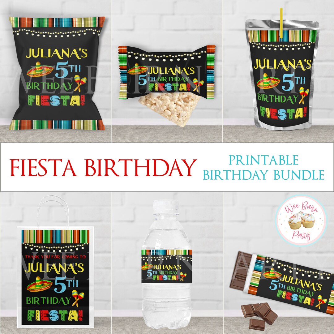 Fiesta Decorations Birthday Package First Fiesta Party Favors Mexican ...