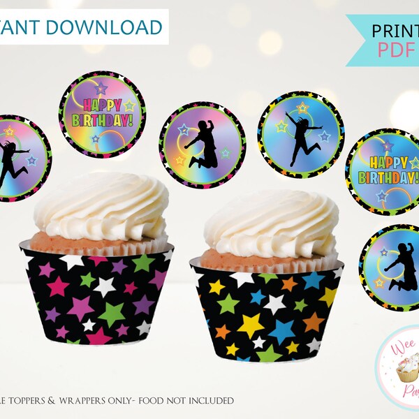 Trampoline Cupcake Toppers - Etsy