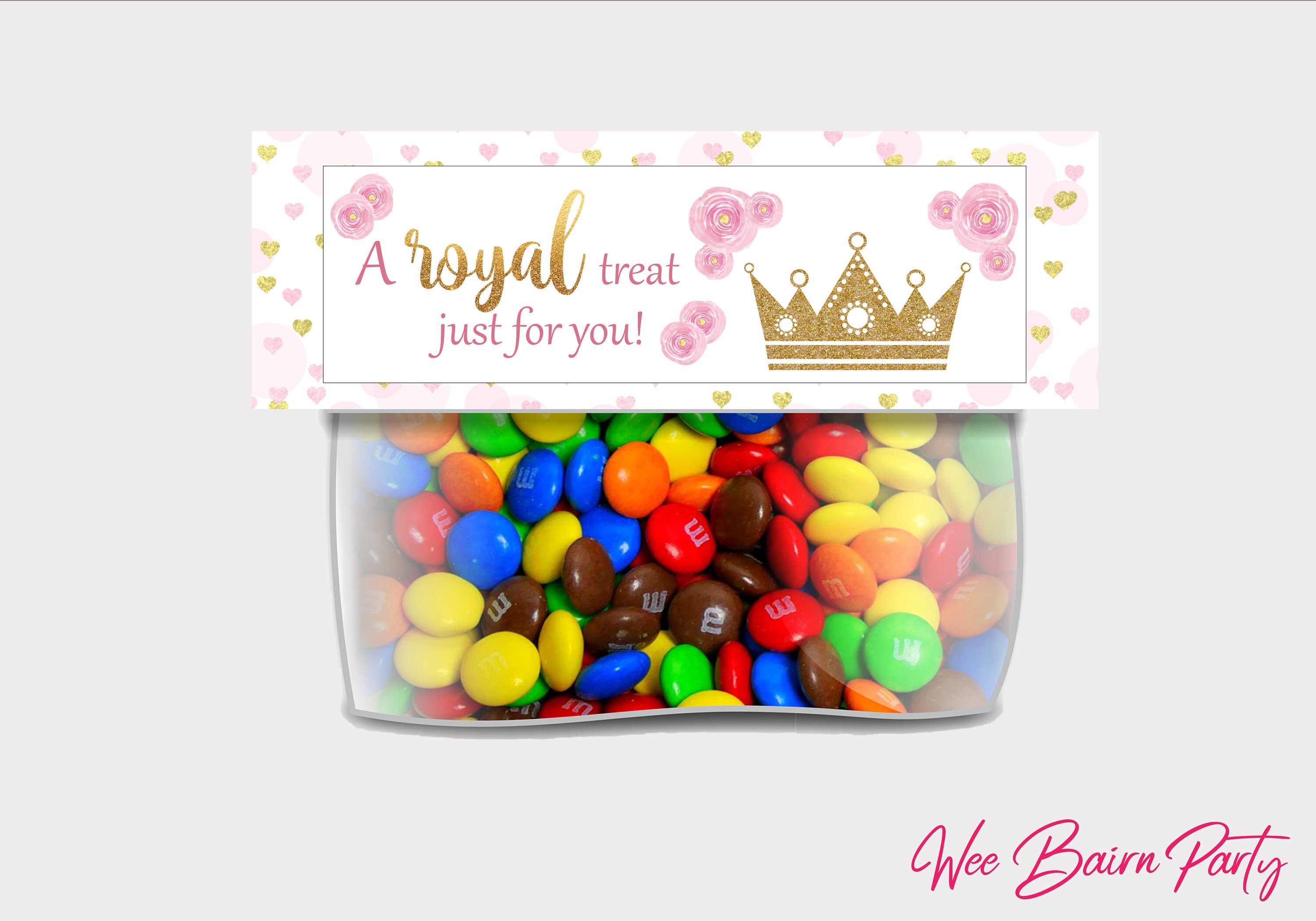 Princess Party Favor Treat Bag Topper Pink Princess Food - Etsy