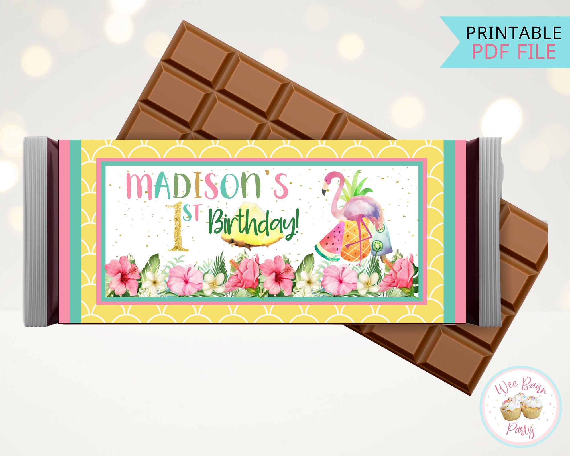 Hawaiian Luau Custom Candy Bar Wrappers Tropical Party Favor - Etsy