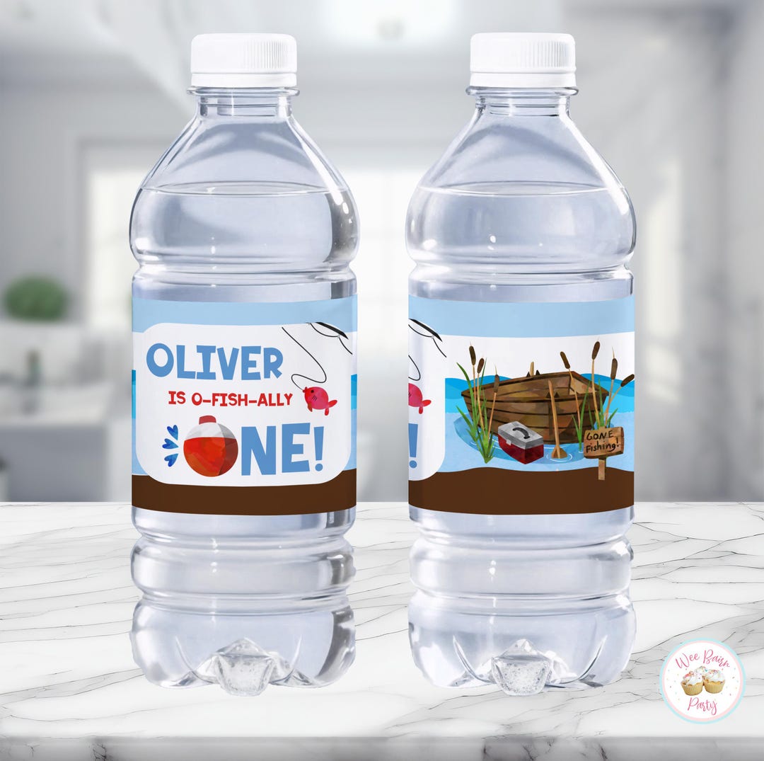 Ofishally One Birthday Water Bottle Labels, O Fishally One Party Favors ...