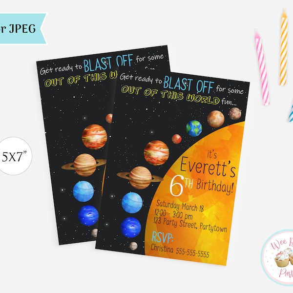 Planets Invitation - Etsy