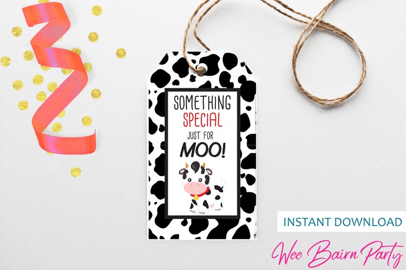 Cow Birthday Favor Tags Barnyard Birthday Farm Party Favors | Etsy