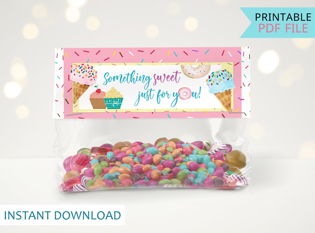 Two Sweet Birthday Treat Bag Topper, Two Sweet Party Favor Bag Topper ...