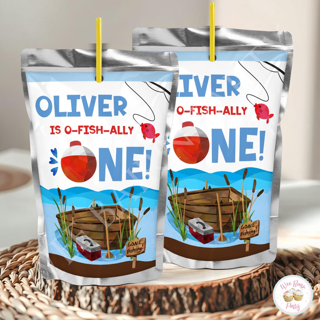 Ofishally One First Birthday Juice Labels, O Fishally One Party Favors ...