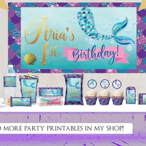 Mermaid Birthday Printable Custom Party Favors, Mermaid Party ...