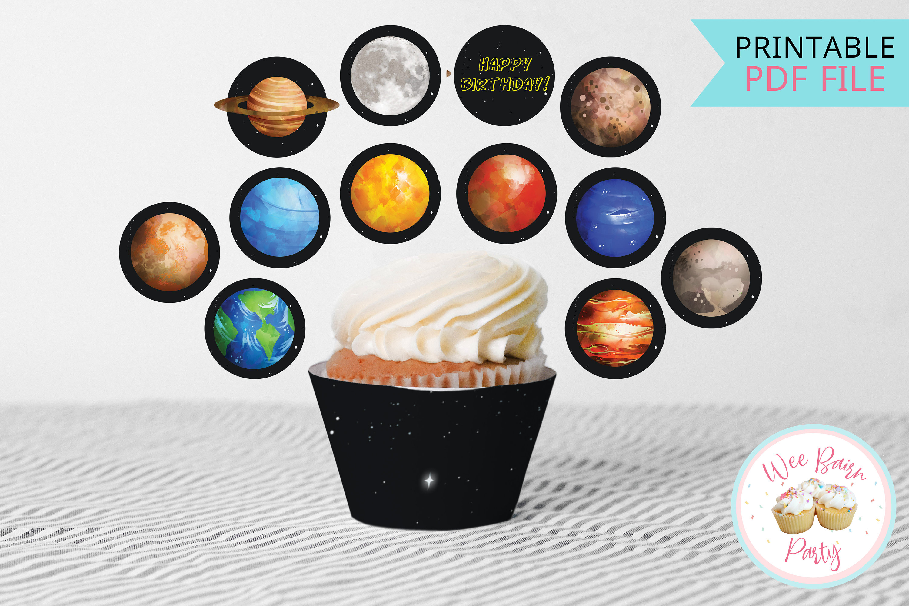 Solar System Cupcake Picks