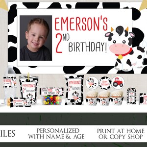 Cow Print Farm Birthday Decoration Bundle Barnyard Farm - Etsy