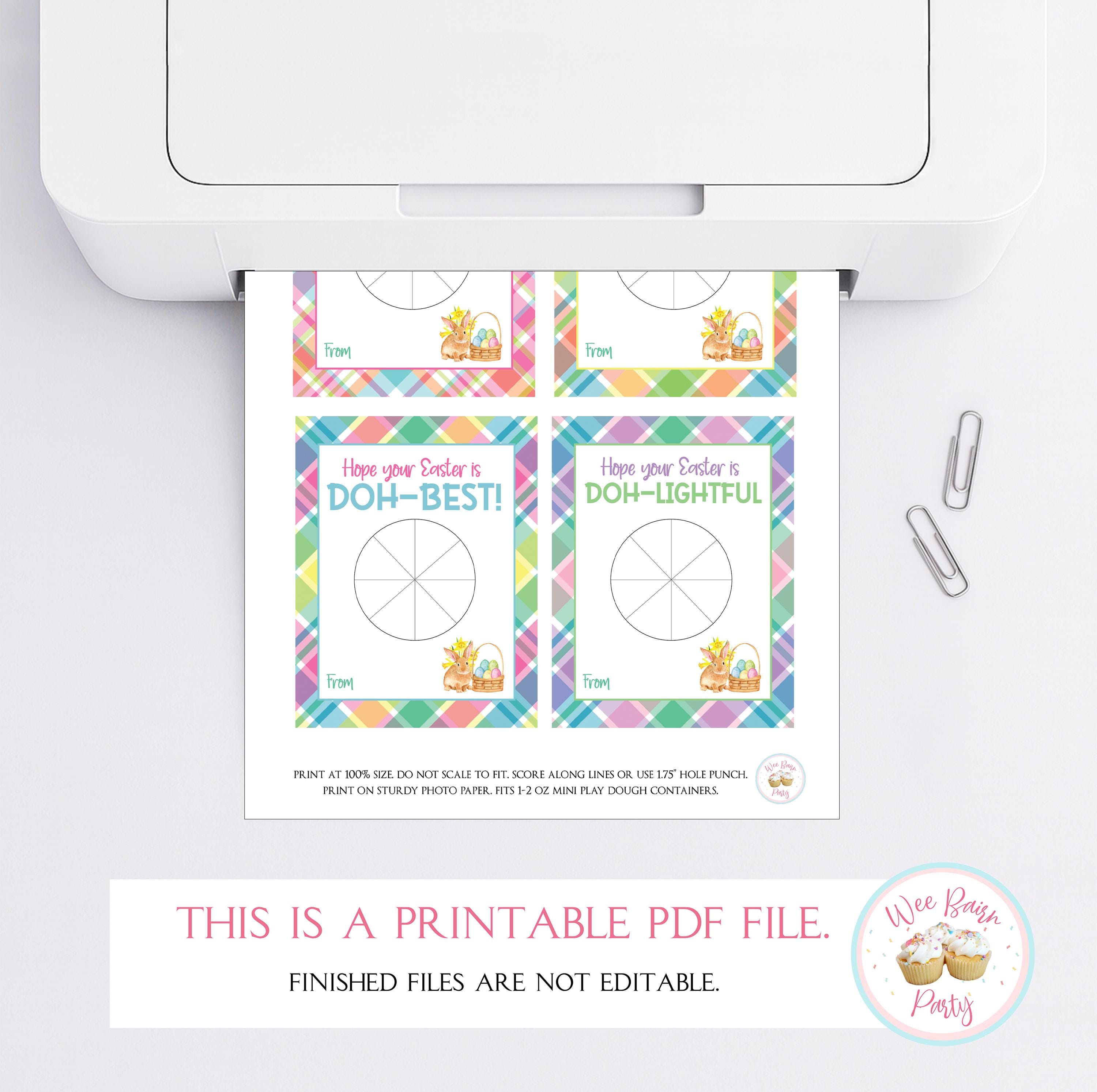 Easter Playdough Gift Tag Card, Printable Sensory Play Dough Easter ...