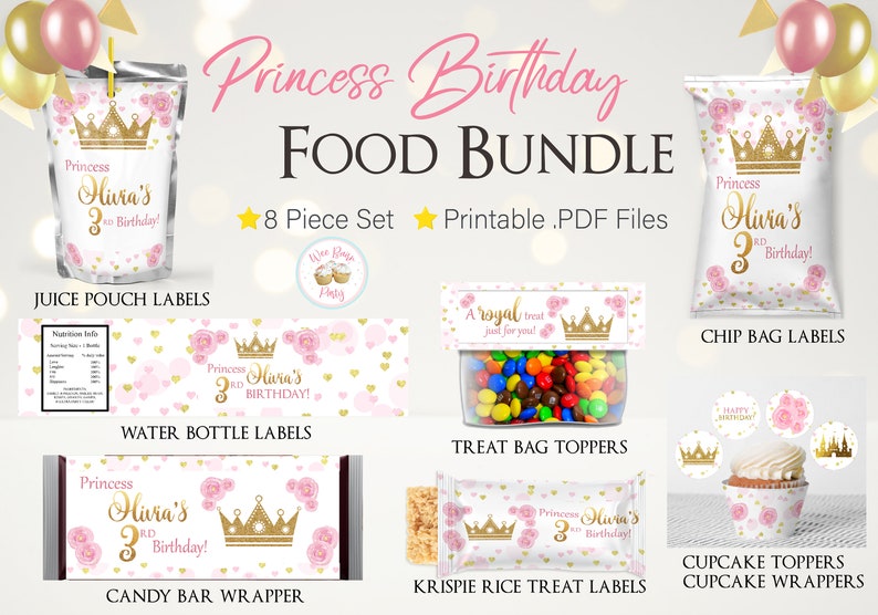 Princess Party Favor Bundle Princess Birthday Decorations - Etsy