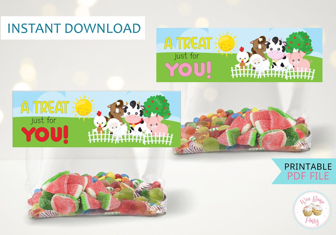 Farm Birthday Party Favor Bag Topper Barnyard Birthday Decorations ...