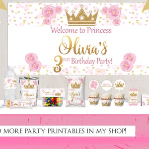 Princess Crown Water Bottle Labels Princess Party Printable - Etsy