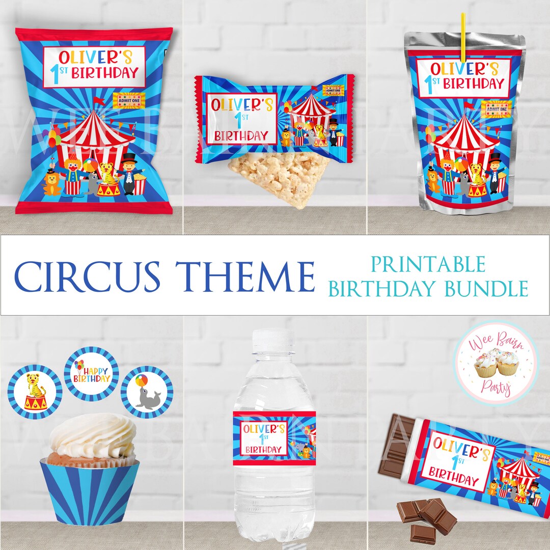 Circus Birthday Party Favor Bundle, Circus 1st Birthday Party Decor ...