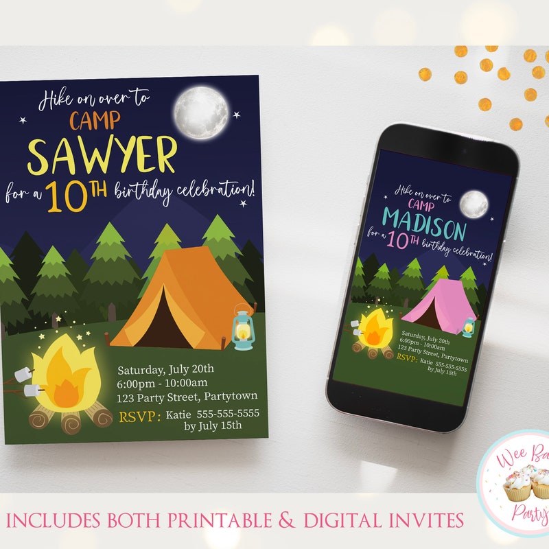 Camping Invitations - Etsy