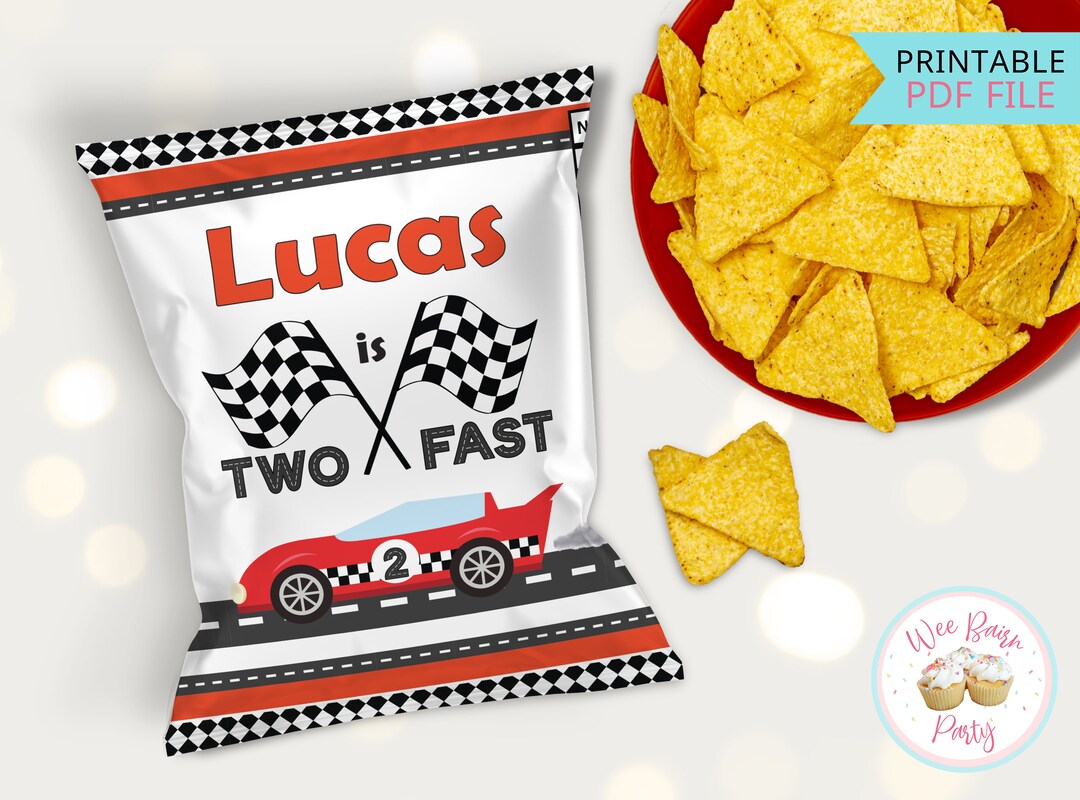 Two Fast Birthday Chip Bag Labels 2 Year Old Birthday - Etsy