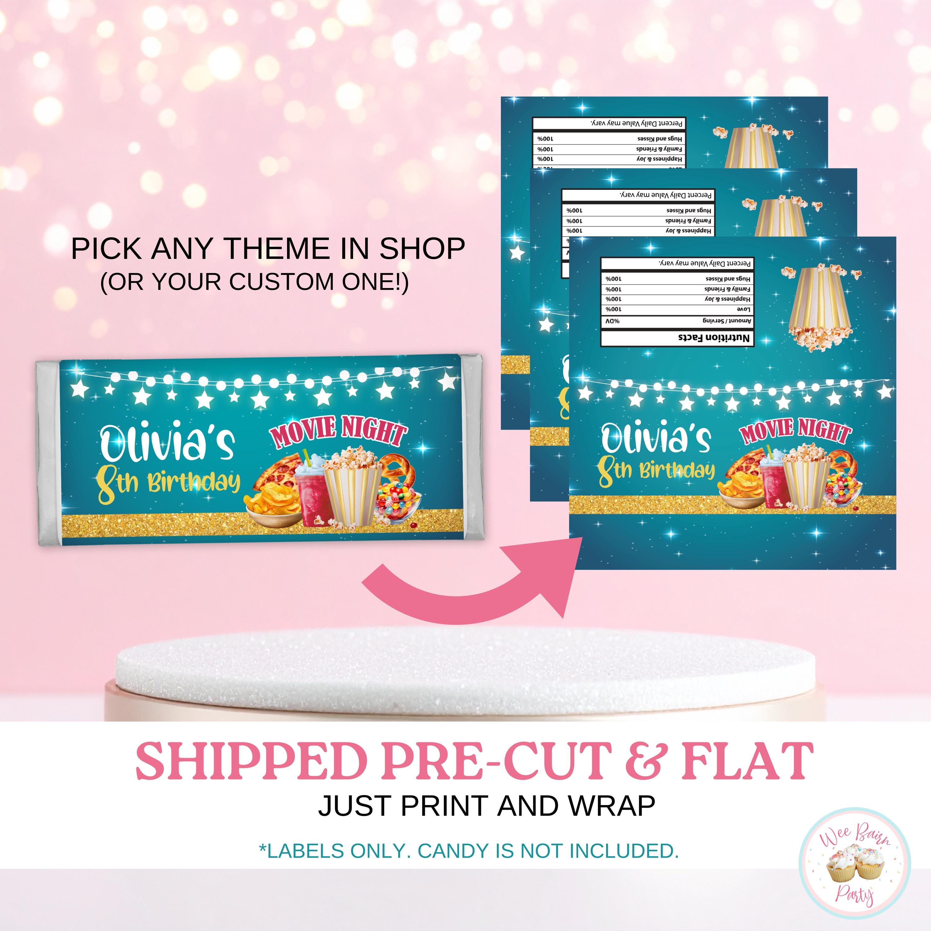 Custom Chocolate Bar Candy Labels – Personalized Party Favor Labels ...