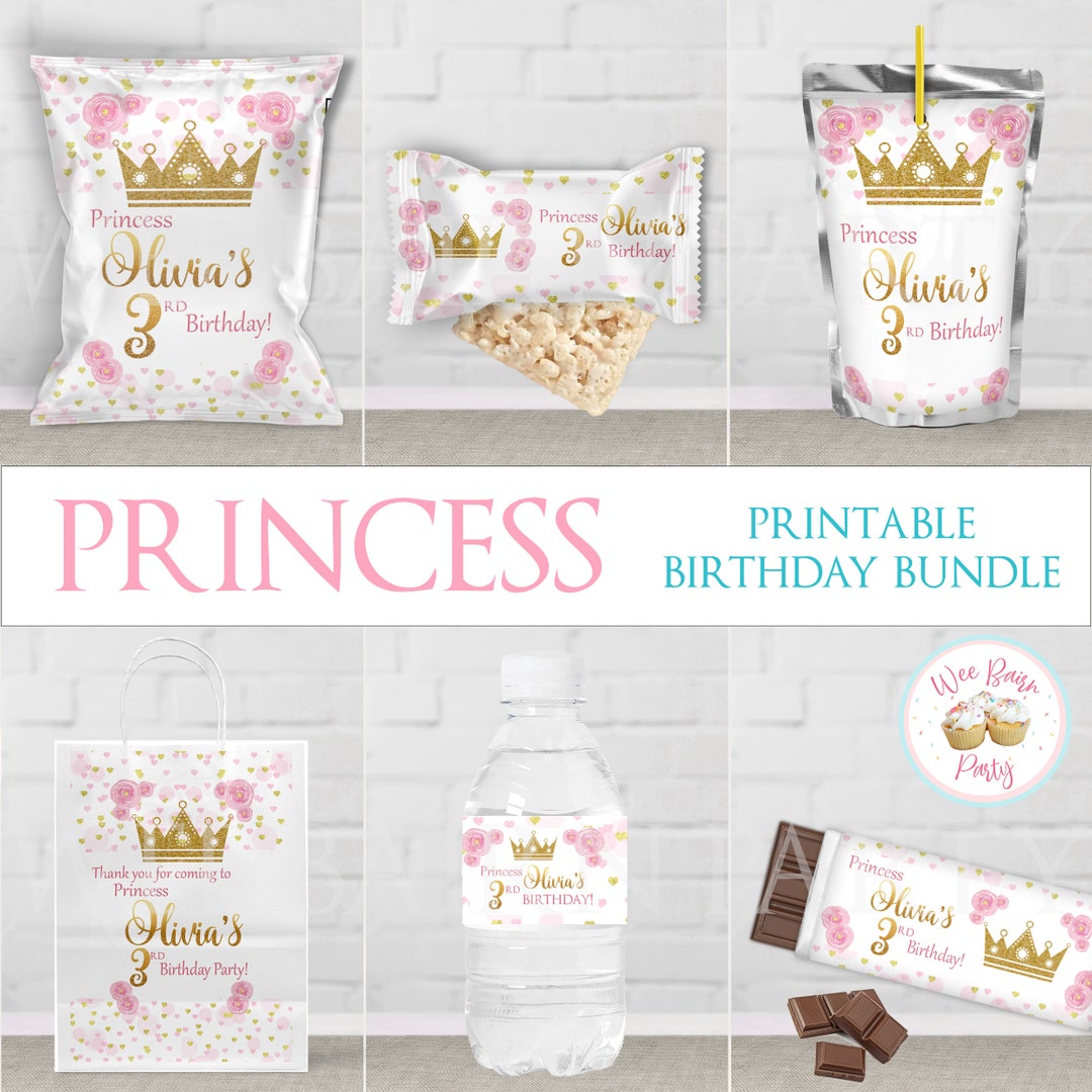 Princess Party Favor Bundle, Princess Birthday Decorations Printable ...