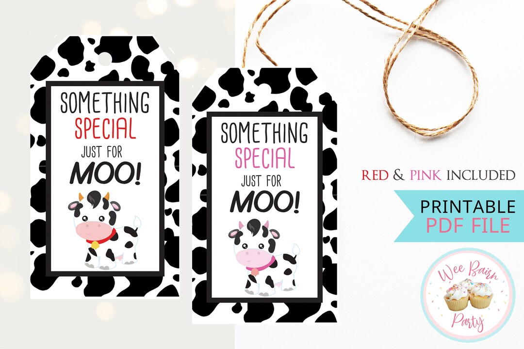 Cow Birthday Favor Tags Barnyard Birthday Farm Party Favors - Etsy