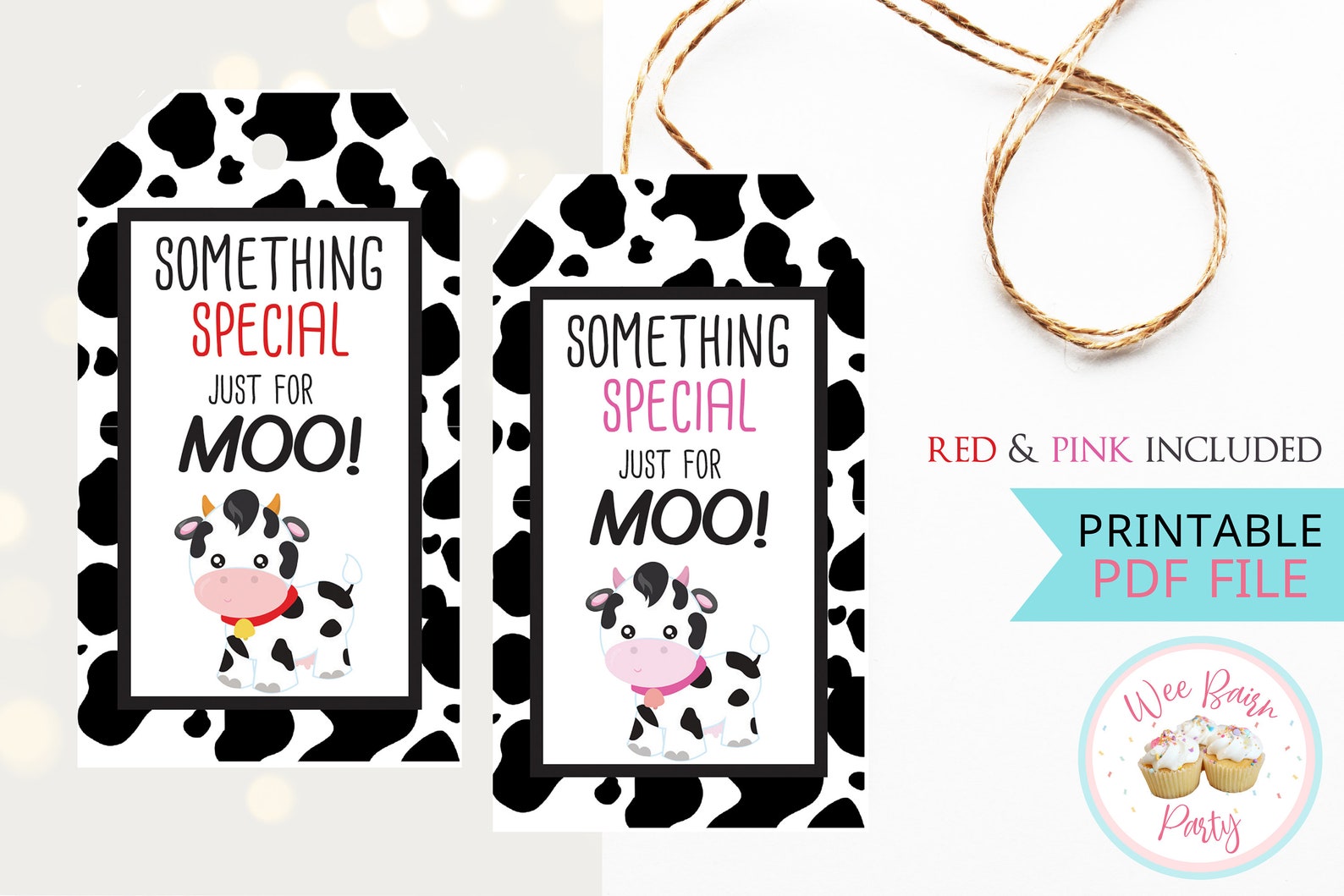 Cow Birthday Favor Tags Barnyard Birthday Farm Party Favors - Etsy