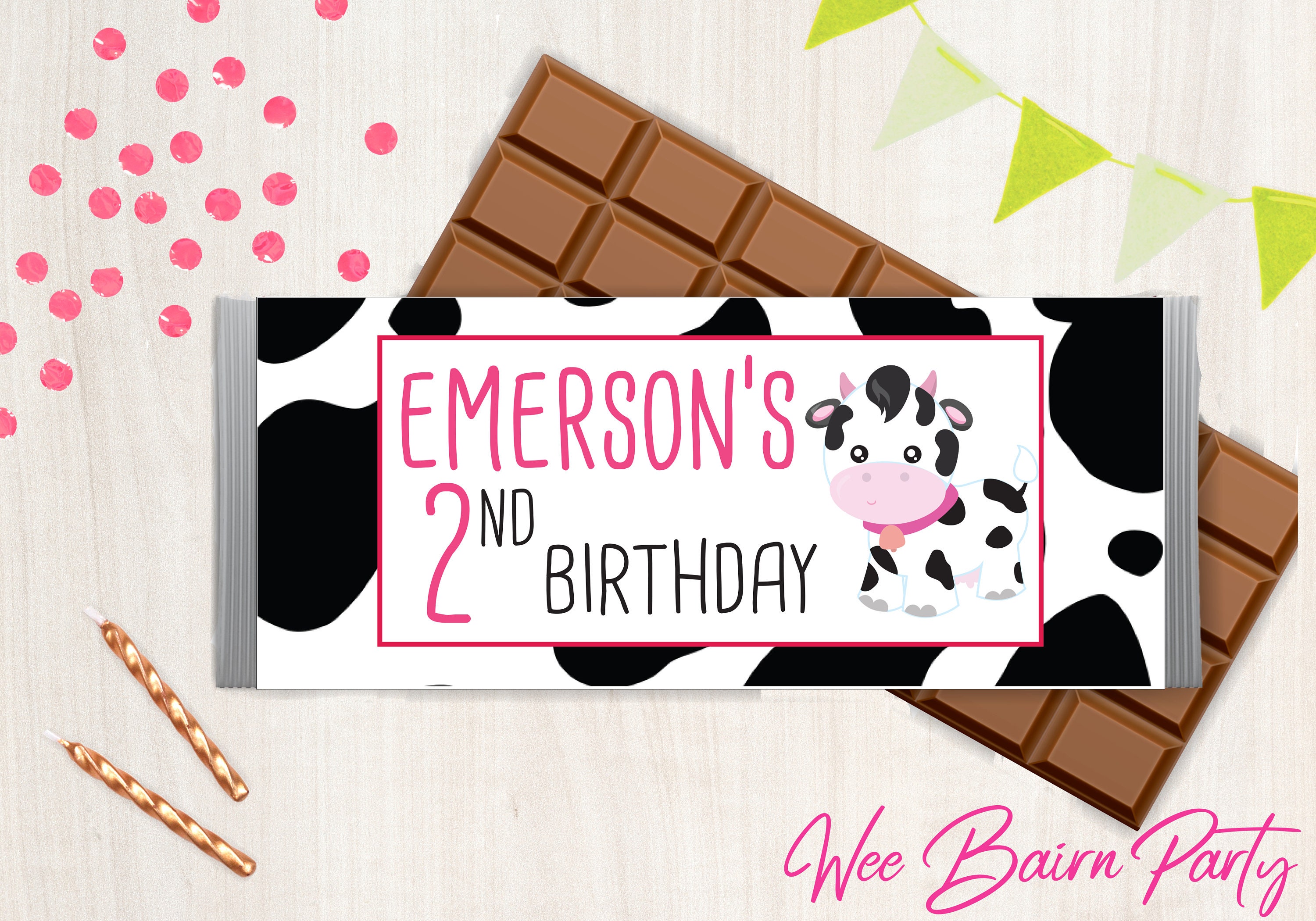 Cow Barnyard Birthday Candy Bar Wrappers Farm Animal Birthday | Etsy