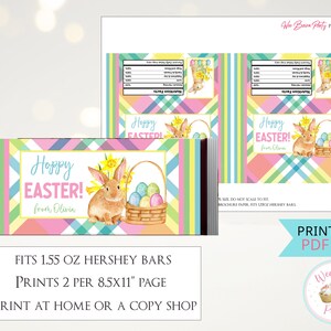 Easter Candy Bar Wrappers, Easter Party Favors Chocolate Candy Bar ...