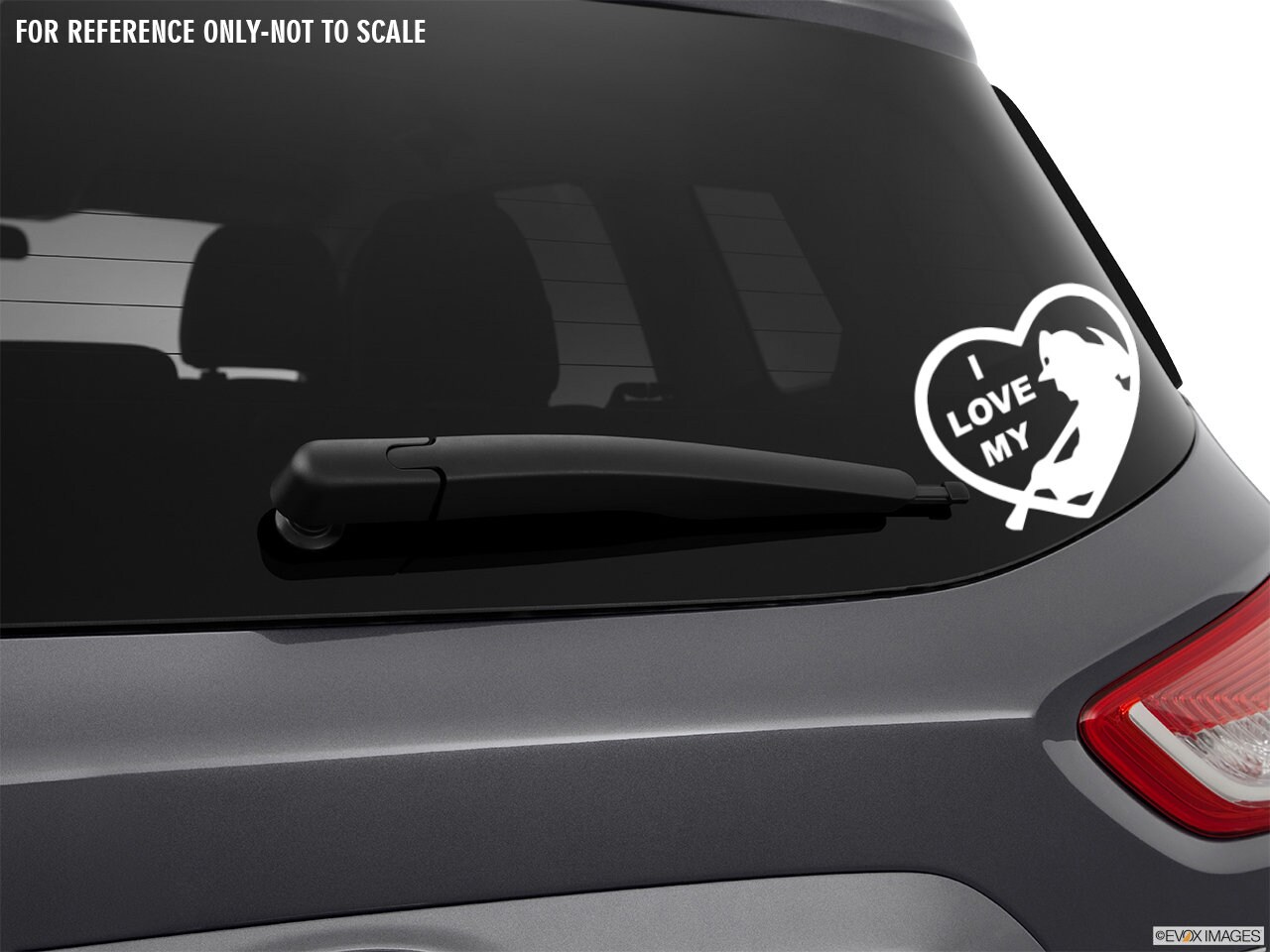 Firefighter Sticker for Car Heart Decal 'I Love My Firefighter ...