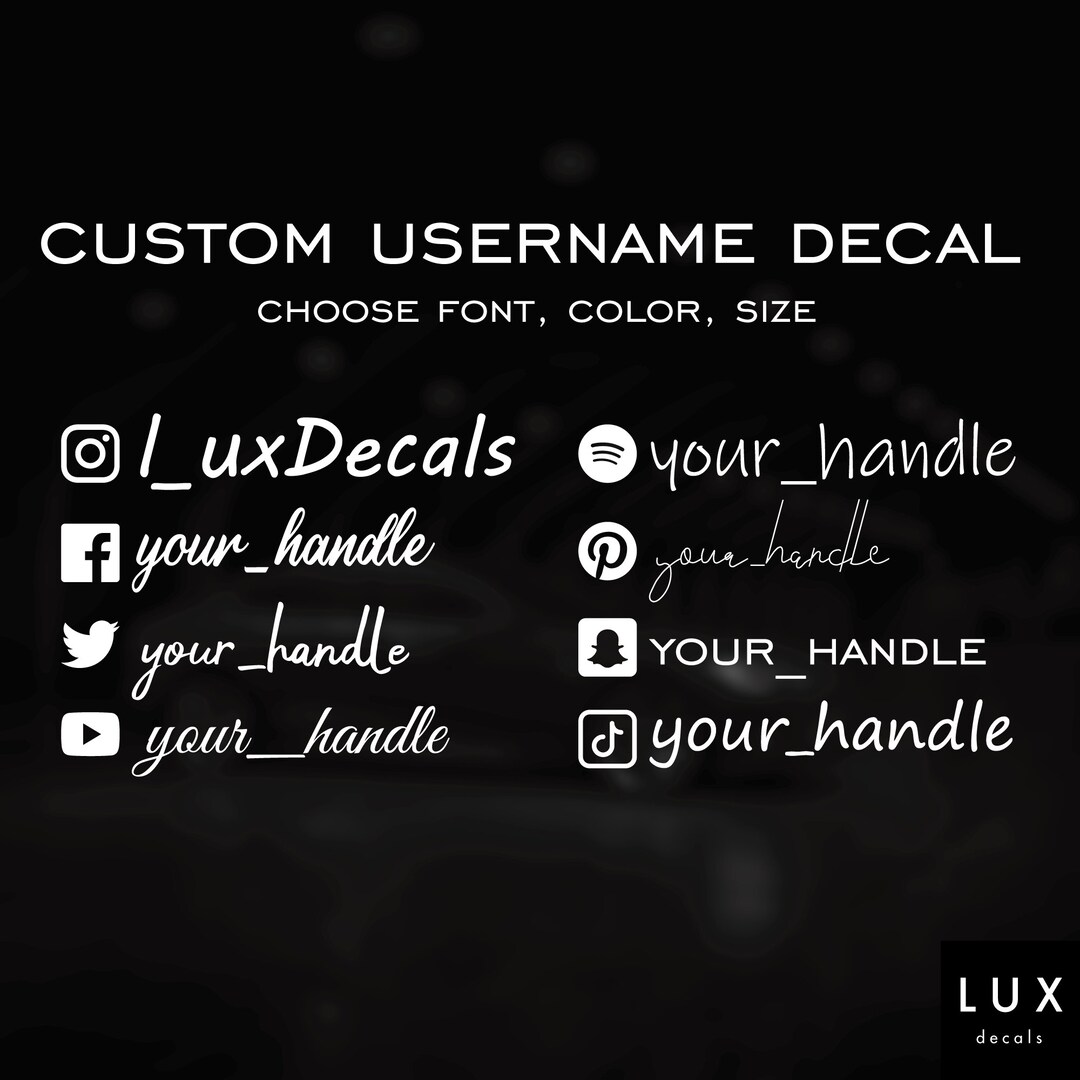 Instagram Sticker Handle Profile Decal Custom Social Media Username ...