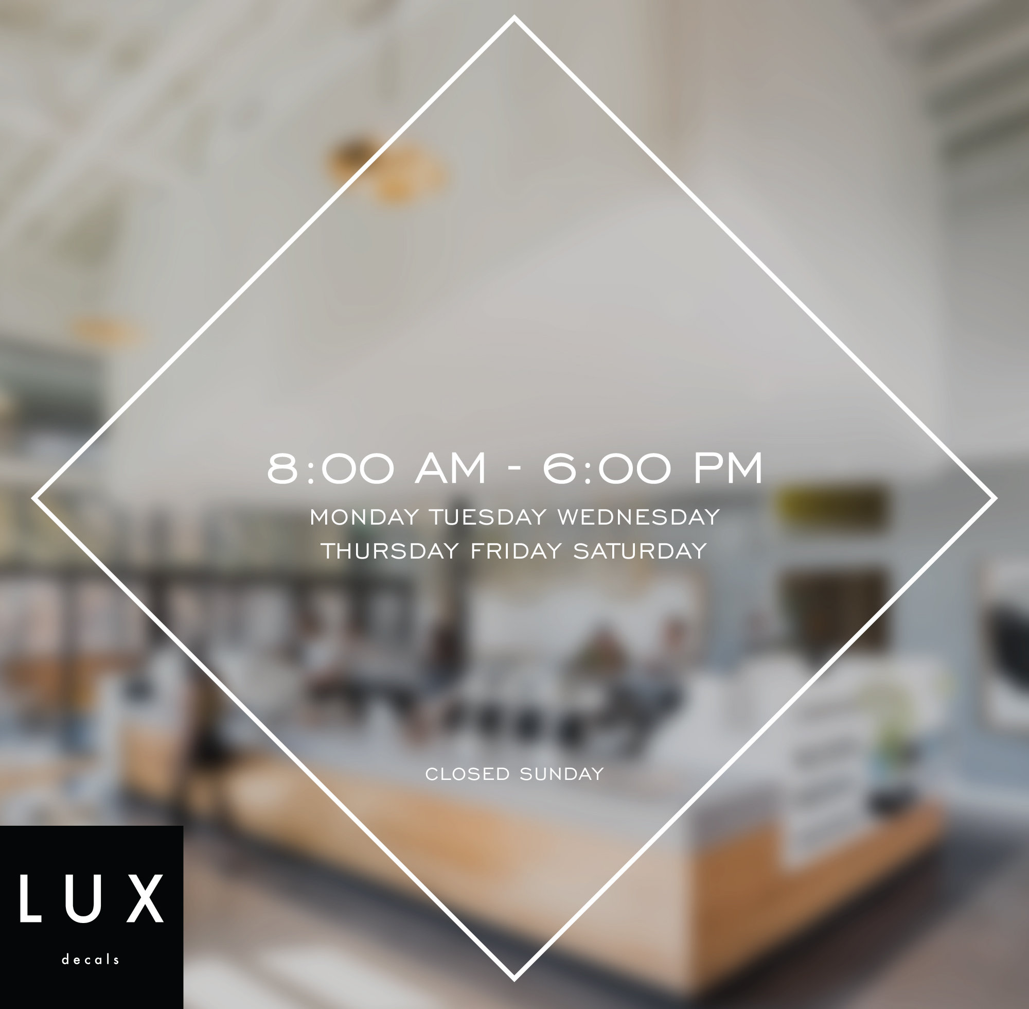 Modern Clean Minimalist Store Front Hours Vinyl Decal Store Sign Store ...