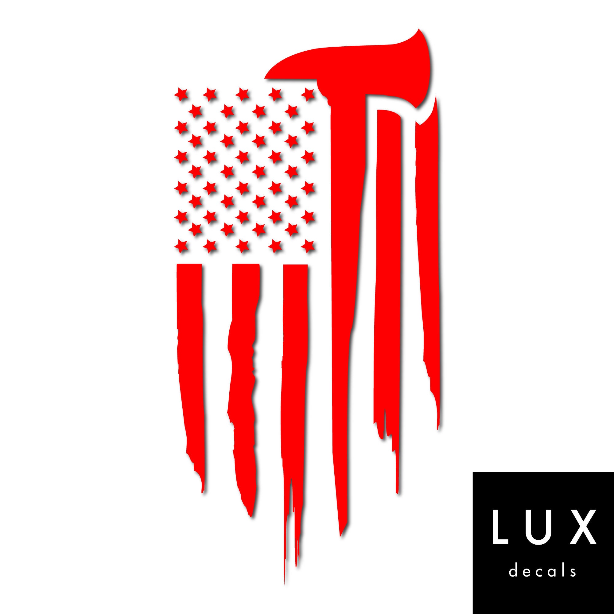 Firefighter Sticker Thin Red Line US Flag Decal - Etsy