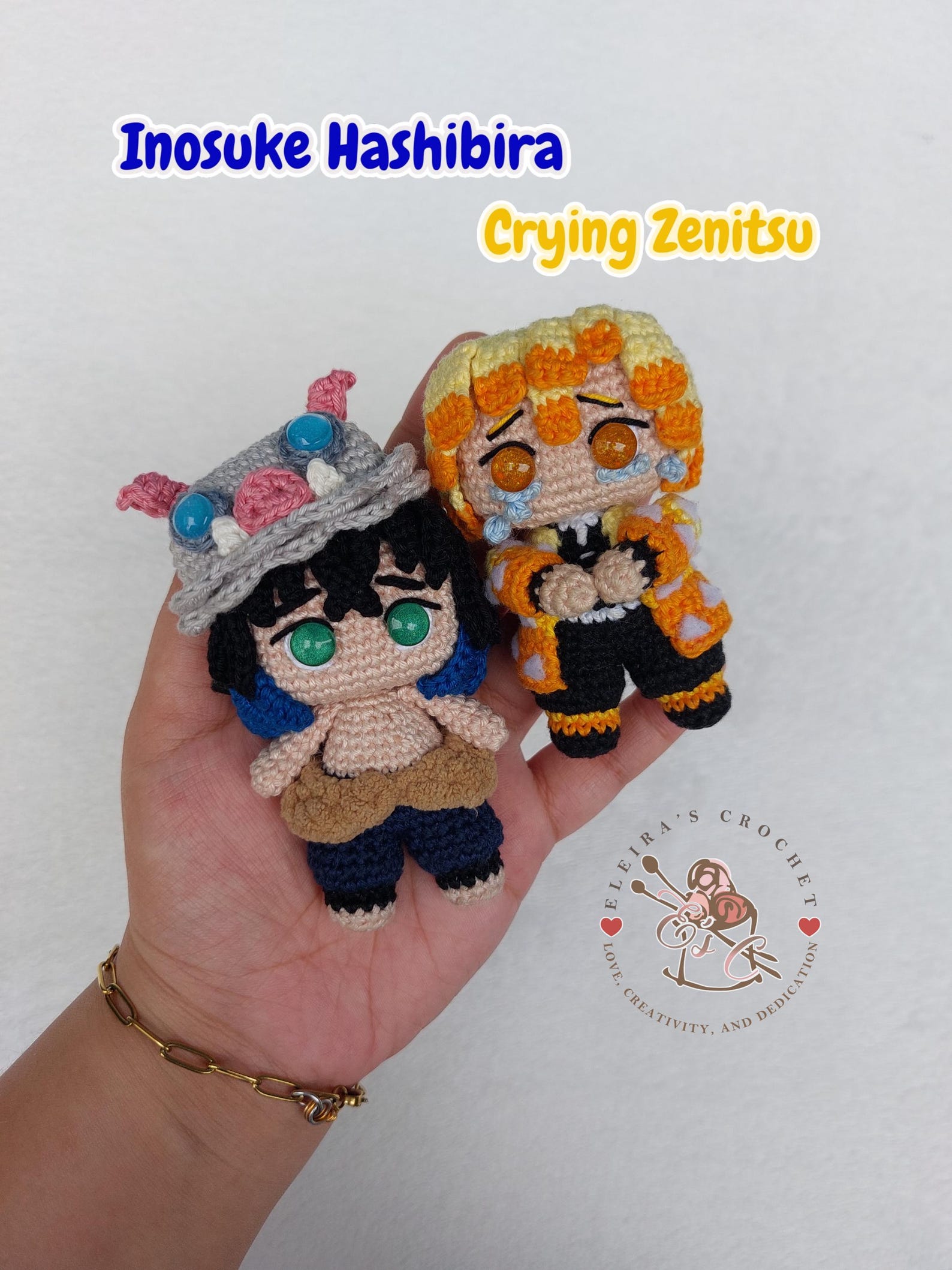 Crochet Amigurumi Zenitsu and Inosuke SET Inspired Pattern - Etsy